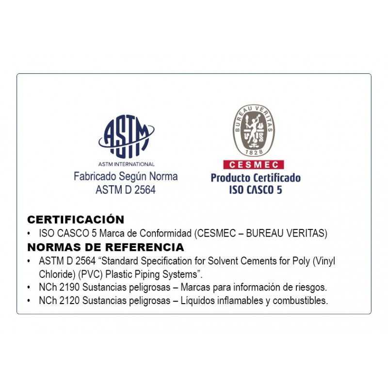 Adhesivo PVC Hoffens Lata - Secado Rápido 120 CC.