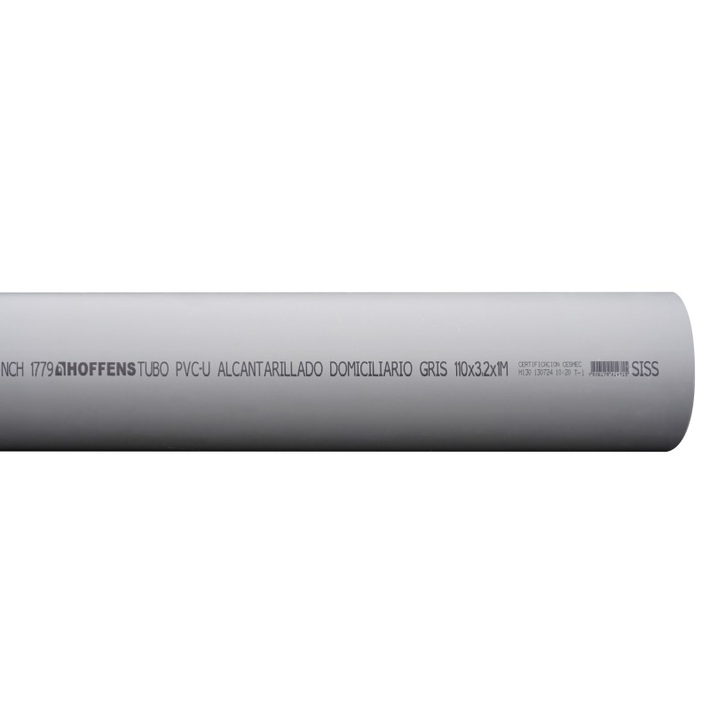 Tubo PVC-U para Alcantarillado Domiciliario Gris - 1 metro